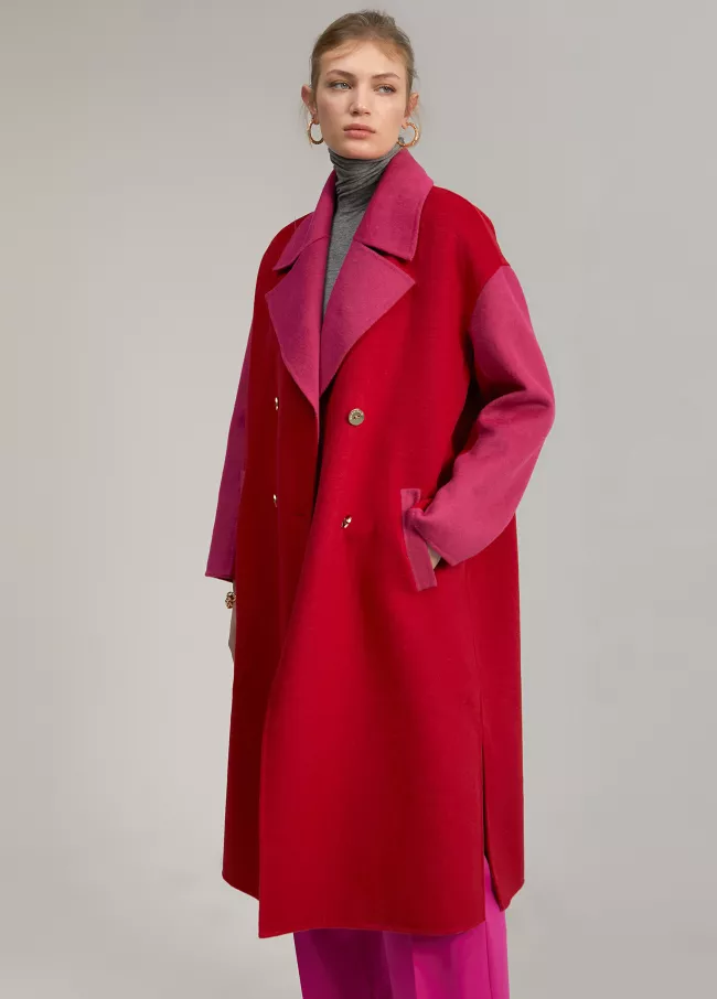 Two-tone handcrafted coat